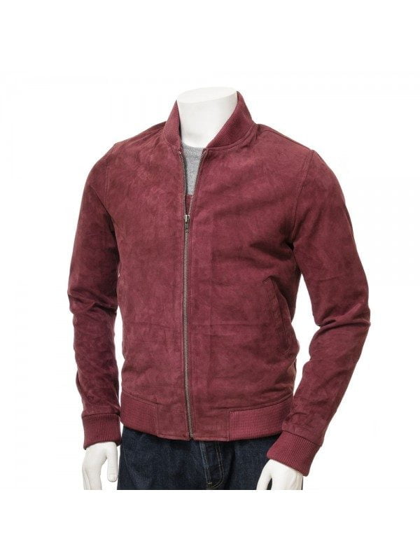 burgundy leather bomber jacket | colored jacket