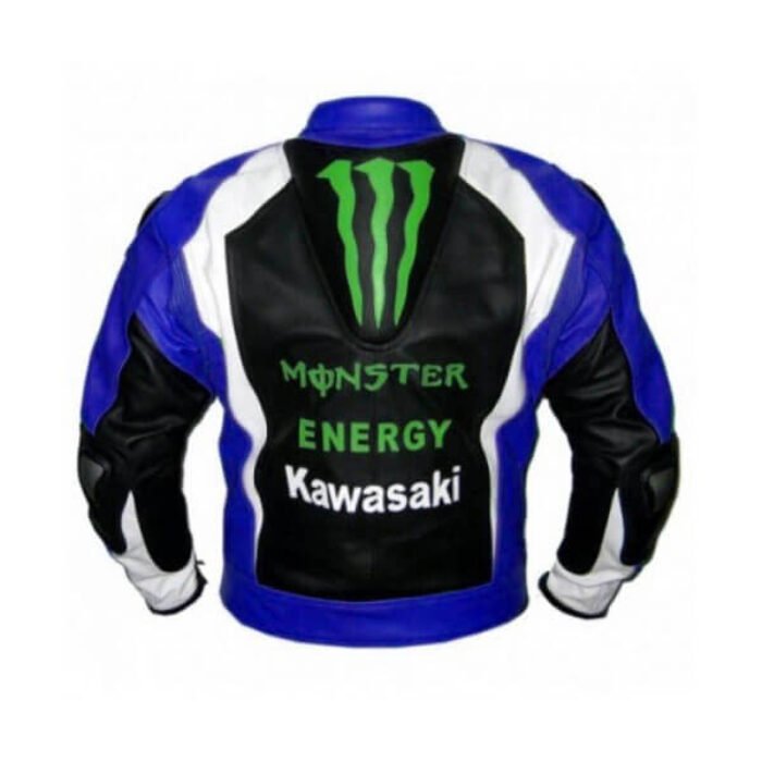 Monster Motorcycle Jacket | Blue Leather Jacket | Black Jacket